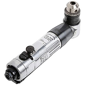 Ingersoll Rand 7807R 3/8” Reversible Air Angle Drill, Standard Duty, 1800 RPM, Quiet, Durable Jacobs Multi-Craft Chuck, Grease Plug