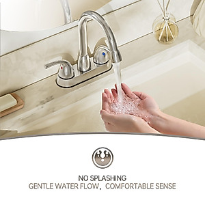 Phiestina Pull Down Sprayer Chrome 4 Inch Bathroom Faucet，3 Hole Centerset Pull Out Bathroom Sink Faucet，with 360 Swivel Spout，Metal Pop-Up Drain and Water Supply Lines，BF04007-B11-C