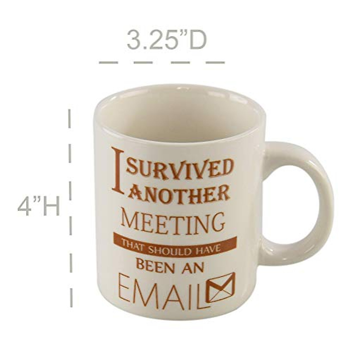 Home-X Mug Warmer, Desktop Heated Coffee & Tea - Candle & Wax Warmer (Black) and I Survived Another Meeting Coffee Mug 6.57 x 6.18 x 5.67”