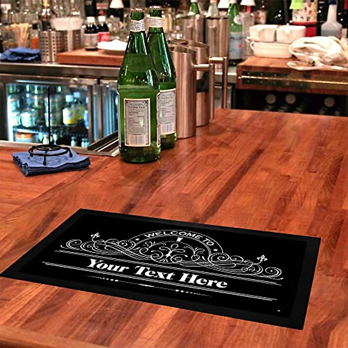 Personalized Bar Runner Mat - Novelty Beer Gifts - Add Your Text - Bar Name