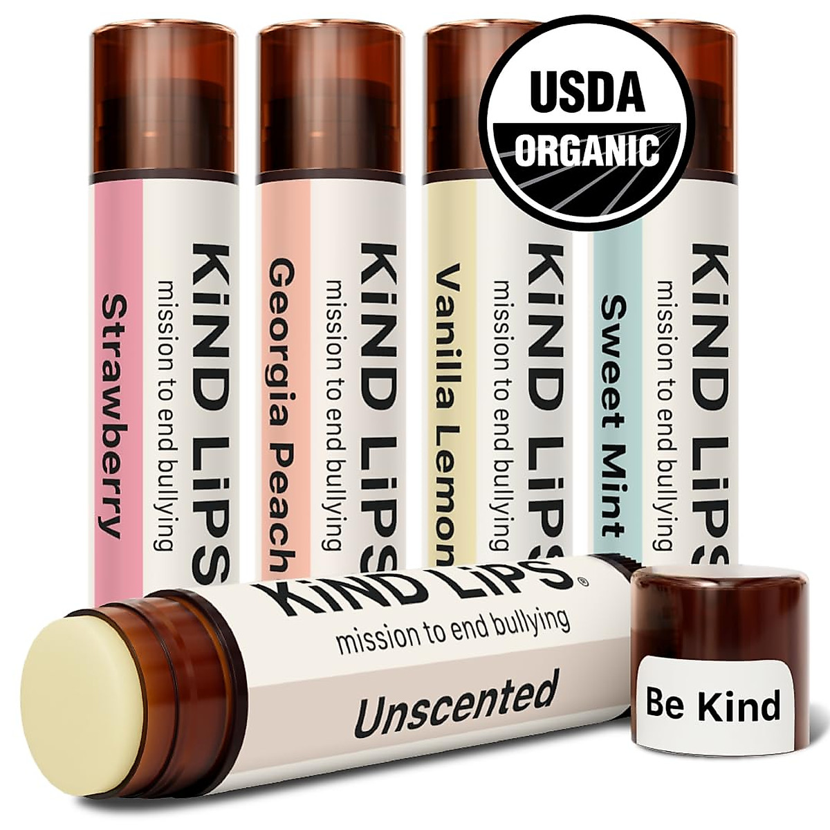 USDA Organic Lip Balm Variety 5 Pack – 100% Natural, Moisturizing Lip Care with Beeswax & Coconut Oil – Hydrating Lip Balm for Dry, Chapped Lips, Chapstick Best Lip Repair for Women, Men, Kids