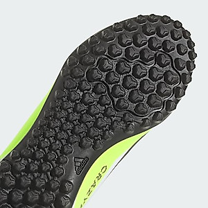 adidas X Crazyfast.4 Turf Sneaker, White/Core Black/Lucid Lemon, 5.5 US Unisex Big Kid