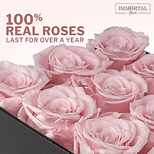 Immortal Fleur Preserved Roses In A Box, Preserved Flowers, Forever Roses Box, Mom Birthday Gifts, Flowers for Delivery Prime Birthday, Valentines Day Flowers for Wife, Pink 4