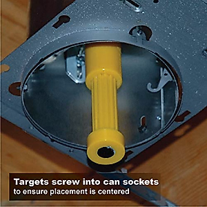 Calculated Industries 8110 Center Mark Drywall Recessed Lighting Cutout Magnetic Locator Tool for Non-LED Cans, Yellow