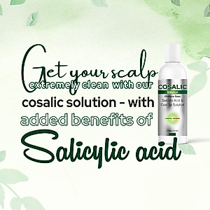 Cosalic Coal Tar and Salicylic Acid Solution/with Salicylic Acid for Dry Scalp Itch Relief Dandruff Free Shampoo/for Psoriasis & Seborrheic Dermatitis - Instant Result - 6.76 Fl Oz (Pack of 1)