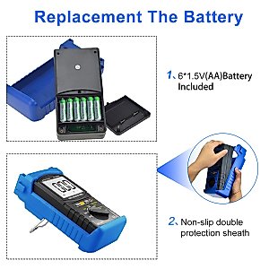 Digital Insulation Resistance Tester, AP-6688B Auto Range Megohmmeter 1999 Counts LCD Display 500/1000/2500/5000V Voltage,1MΩ~200GΩ Resistance Testing with Data Hold Backlit for Motor Cables Switches