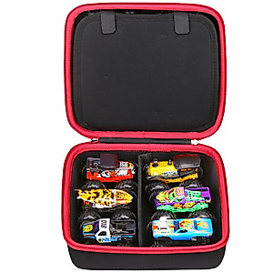 FBLFOBELI Travel Hard Carrying Case Compatible With Hot Wheels Monster Trucks Set of 12 1:64 Scale Die-Cast Toy Trucks, Portable Storage Bag (Case Only)
