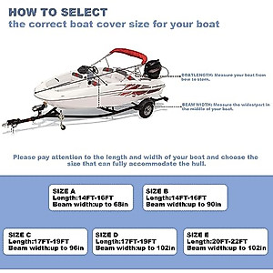 Boat Cover,17'-19' Waterproof Boat Cover,800D UV Resistant Marine Grade Fabric Boat Cover,Heavy Duty Trailerable Boat Cover Compatible for Bass Boat, Bayliner Tri-Hull V-Hull Fishing Runabout Boat