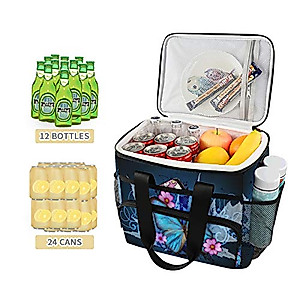 STAYTOP Pretty Butterfly Leakproof Reusable Insulated Cooler Lunch Bag,with Detachable Shoulder Strap, Used for Children's School Women and Men Work Picnic Beach Lunch Box Organizer Tote Bag