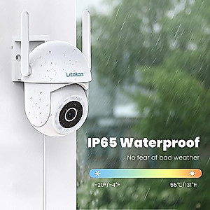 4MP Security Camera Outdoor, litokam 2.5K Cameras for Home Security Outside with 360° PTZ, Color Night Vision and Siren, Auto Tracking & AI Motion Detection, No Monthly Fee, 2-Way Talk