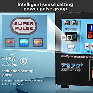 GAOMIN Pulse Spot Welder,737G Battery Welding Machine,110v-220v Battery Spot Welder and Soldering Station Portable,for 18650 Lithium-Ion Battery Pack Welding Wire-Controlled Foot Switch
