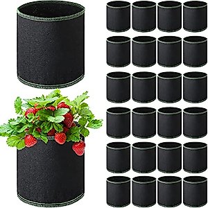 Mimorou 50 Pack 1 Gallon Grow Bags Bulk Heavy Duty Aeration Fabric Planting Pots Thickened Nonwoven Growing Planters Small Plant Containers for Garden Plants Vegetables Flowers Fruits, Black