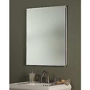 Jensen 530924 Simplicity Frameless Medicine Cabinet, Single Door, Recessed Mount, 24-Inch by 30-Inch