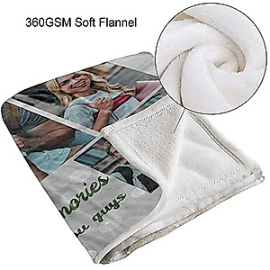 Custom Blanket for Friends, Customized Throw Blankets with Pictures for Family, Best friends, Lover or Wife Memories, Personalized Flannel Blanket with photo as a gift. (9 Photos, 32”X 48“(80X120cm))