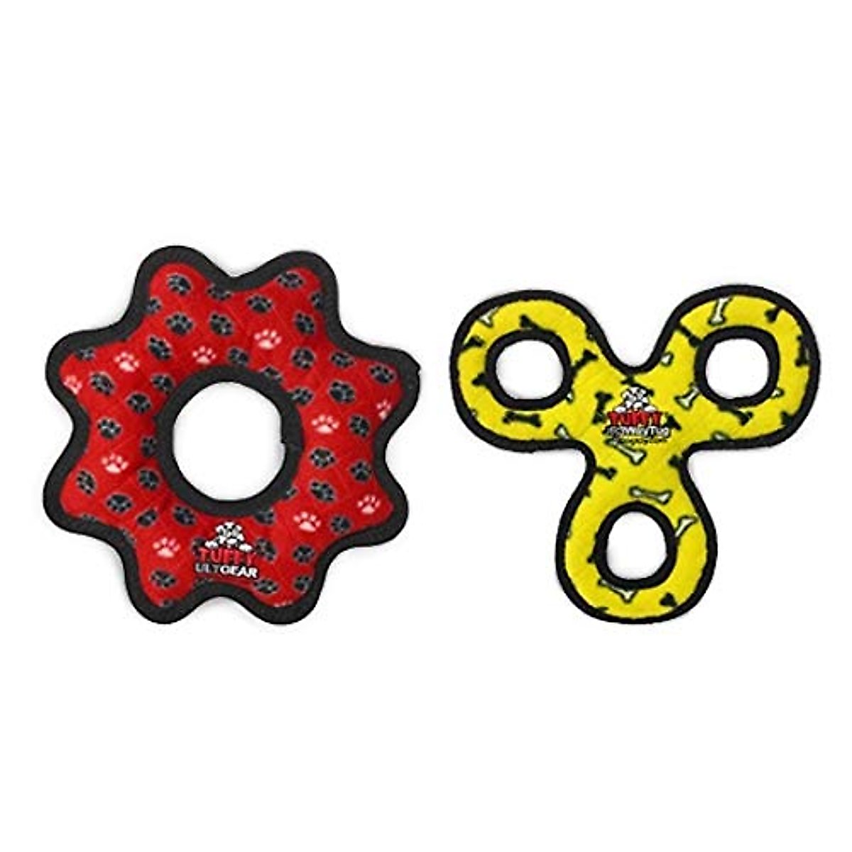 TUFFY - World's Tuffest Soft Dog Toy - Junior 3 Way Tug - Squeakers - Multiple Layers. Made Durable, Strong & Tough. Interactive Play (Tug,Toss & Fetch). Machine Washable & Floats (Combo 2 Pack)