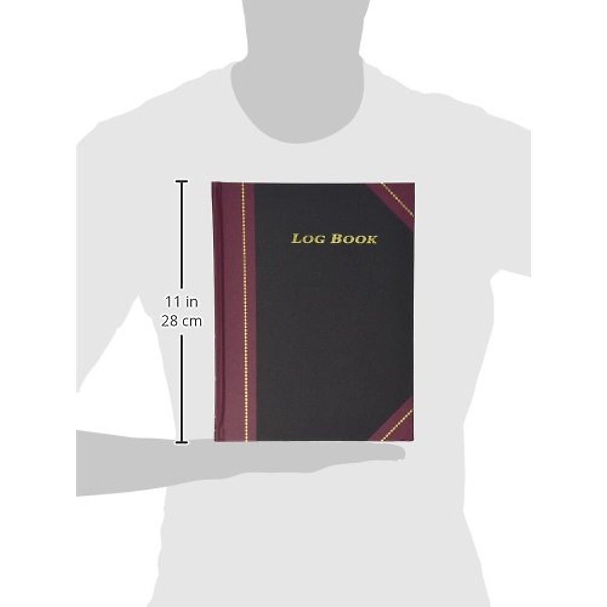 Adams Log Book, 8.13 x 10.38 Inches, Black Covers with Maroon Spine, 150 Pages (ARB810L15)