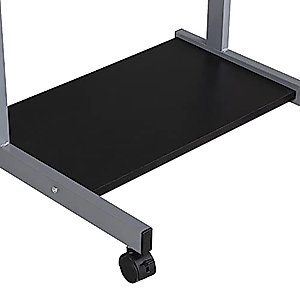 Yaheetech Mobile Computer Desk Cart, Small Rolling Laptop Desk PC Table Workstation with Drawer and Printer Shelf, Writing Desk Table for Small Space/Home Office