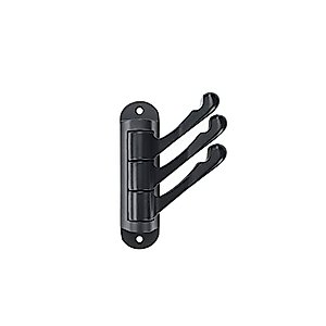 Coshar Swivel Hook Swing Arm Triple Hook Coat Towel Rack Clothes Hanger for Bathroom Kitchen Garage, Zinc Alloy (Black)