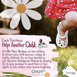 Little Mae's Boutique Mary Jane White Flower Punch Squeaky Shoes for Toddler Girls, Ideal Toddler Walking Shoes with Removable Squeaker and Adjustable Strap - Flexible Sole Baby Shoes (4)