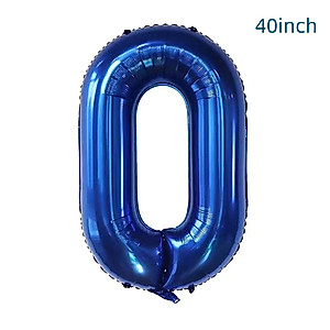 40 inch Navy Blue Number 30 Balloon Giant Large Helium Foil Mylar Number 30 Balloon ，30th Birthday Decoration Balloons ，30th Birthday Party Decoration Supplies (Navy Blue 30)