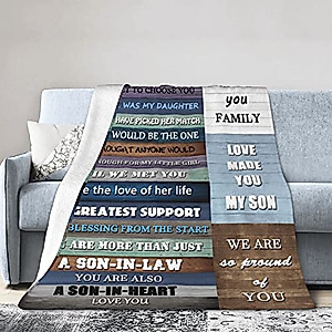 to My Loving Son-in-Law Gifts Ultra-Soft Throw Blanket for Bed Sofa Travel Best Birthday Gift for Son-in-Law