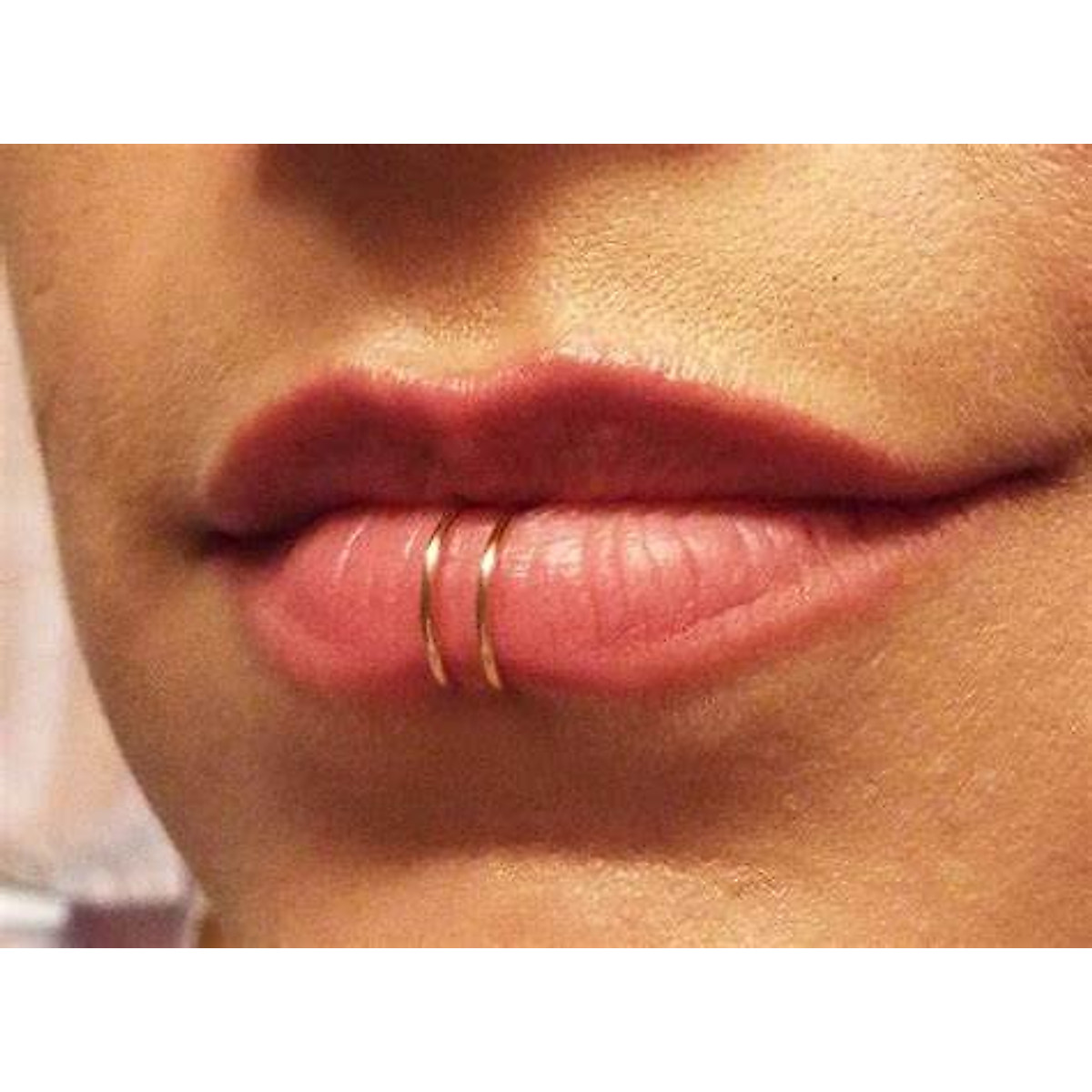 Briana Williams Ring Hoop Fake Nose Rings for Women Double Fake Nose Ring Faux Non-Pierced Clip On Nose Lip Ear Hoop Rings Non Piercing Body Jewelry