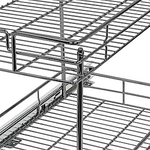 JAJADAH 2-Tier Cabinet Pull Out Shelves, Pull Out Cabinet Organizer, Kitchen Cabinet Organizer for Bathroom/Laundry Room & Kitchen (13.5" X 21.5" - Gray)