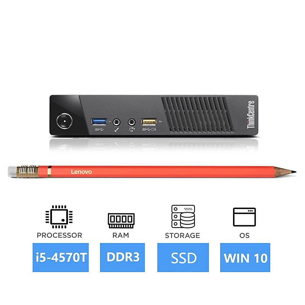 Lenovo ThinkCentre M73 Tiny Desktop Computer Mini PC, Intel Core i5-4570T up to 3.6GHz,8GB RAM,128GB SSD,WiFi Bluetooth,Wireless Keyboard and Mouse,Windows 10 Pro(Renewed)