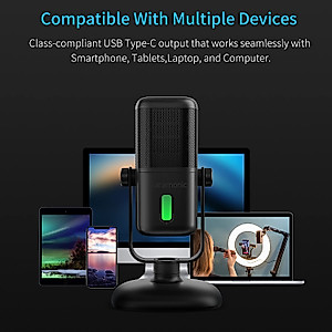 Saramonic SR-MV2000 Plug&Play Premium Cardioid USB Condenser Microphone, with Vocal Effects, Compact Footprint, Latency-Free, for Gaming, Streaming and Podcasting on PC and Mac - Mini