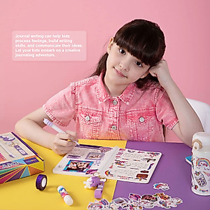 ANERZA DIY Journal Set for Girls Gifts Ages 6 7 8 9 10 11 12 13 Years Old, Unicorn Birthday & Christmas Gifts Ideas, Arts and Crafts for Kids, Toys Stickers for Teens, Scrapbook & Diary Supplies Kit