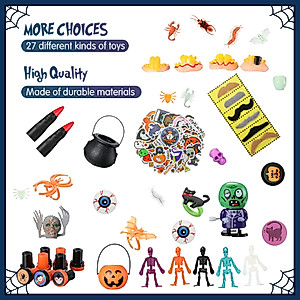 407 Pieces Halloween Toys Bulk Assortment for Halloween Party Favors Halloween Prizes for Halloween Trick or Treat Toys Trinkets Goodie Bag Fillers Halloween Pinata Stuffers, 28 Styles