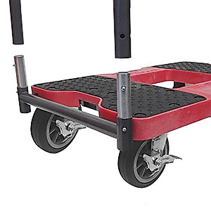 SNAP-LOC 1500 LB All-Terrain Panel CART Dolly RED with Steel Frame, 6 in Casters, Panel Bars and Optional E-Strap Attachment
