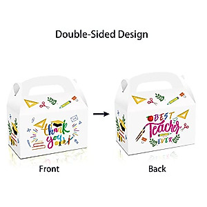 12 Packs Teacher Day Theme Party Favor Treat Boxes Best Teacher Ever Goodies Boxes Party Time Gift Boxes for Birthday Party Decration Supplies