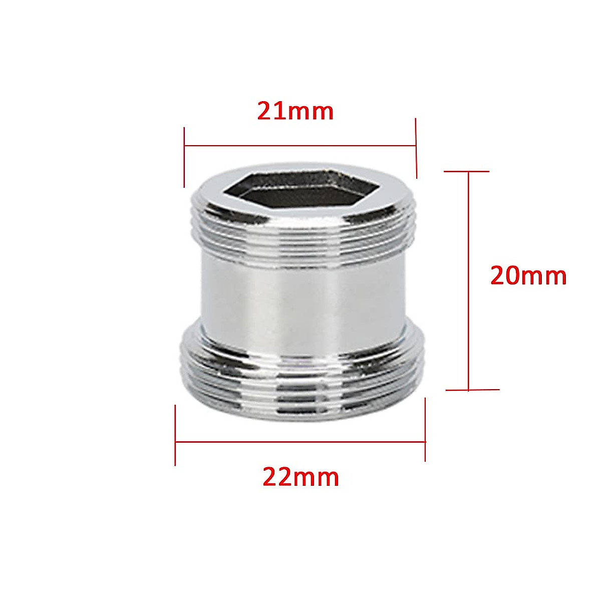 2pcs Brass Faucet Adapter, 22mm Male to 21mm Male NPT Thread, Tap Aerator Connector for Sink Faucet Aerator Water Purifier Adapter Aerator