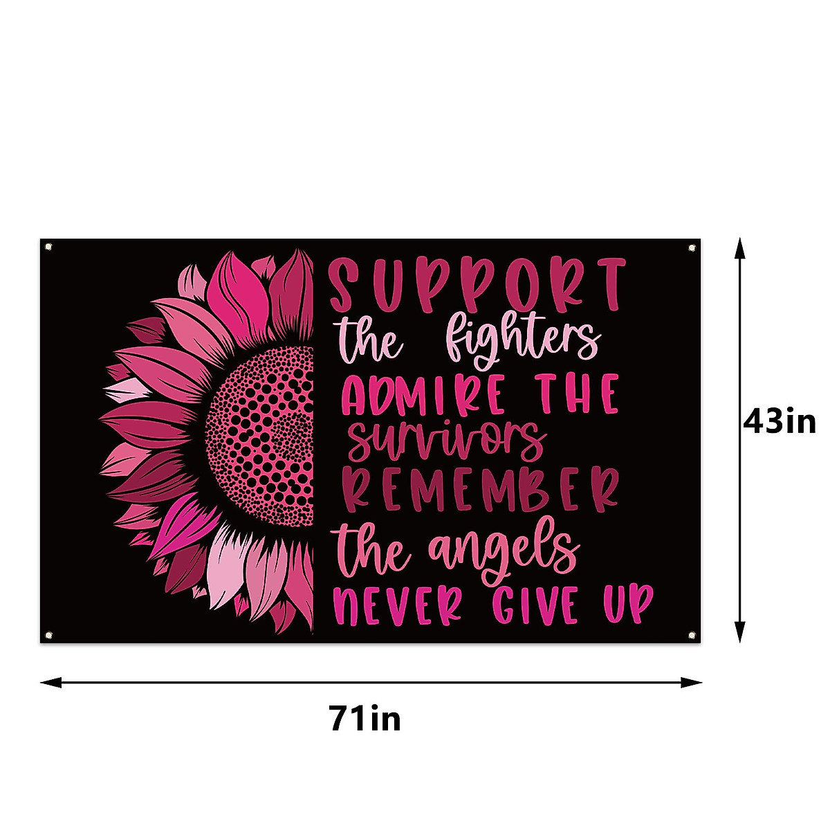 Breast Cancer Awareness Backdrop for Photography Breast Cancer Banner October Pink Ribbon Decor Breast Cancer Decoration for Home Office Party-71×43’’