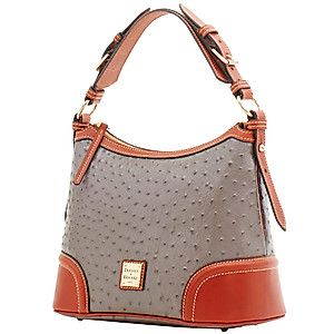 Dooney & Bourke Handbag, Ostrich Hobo Shoulder Bag - Pewter
