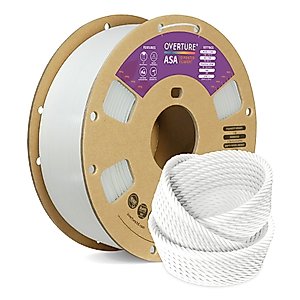 OVERTURE ASA Filament 1.75mm, 1kg Spool (2.2lbs) 3D Printer Filament, Premium Anti-UV, ASA Filament Perfect for Printing Outdoor Functional Parts, Dimensional Accuracy +/- 0.02 mm (White)