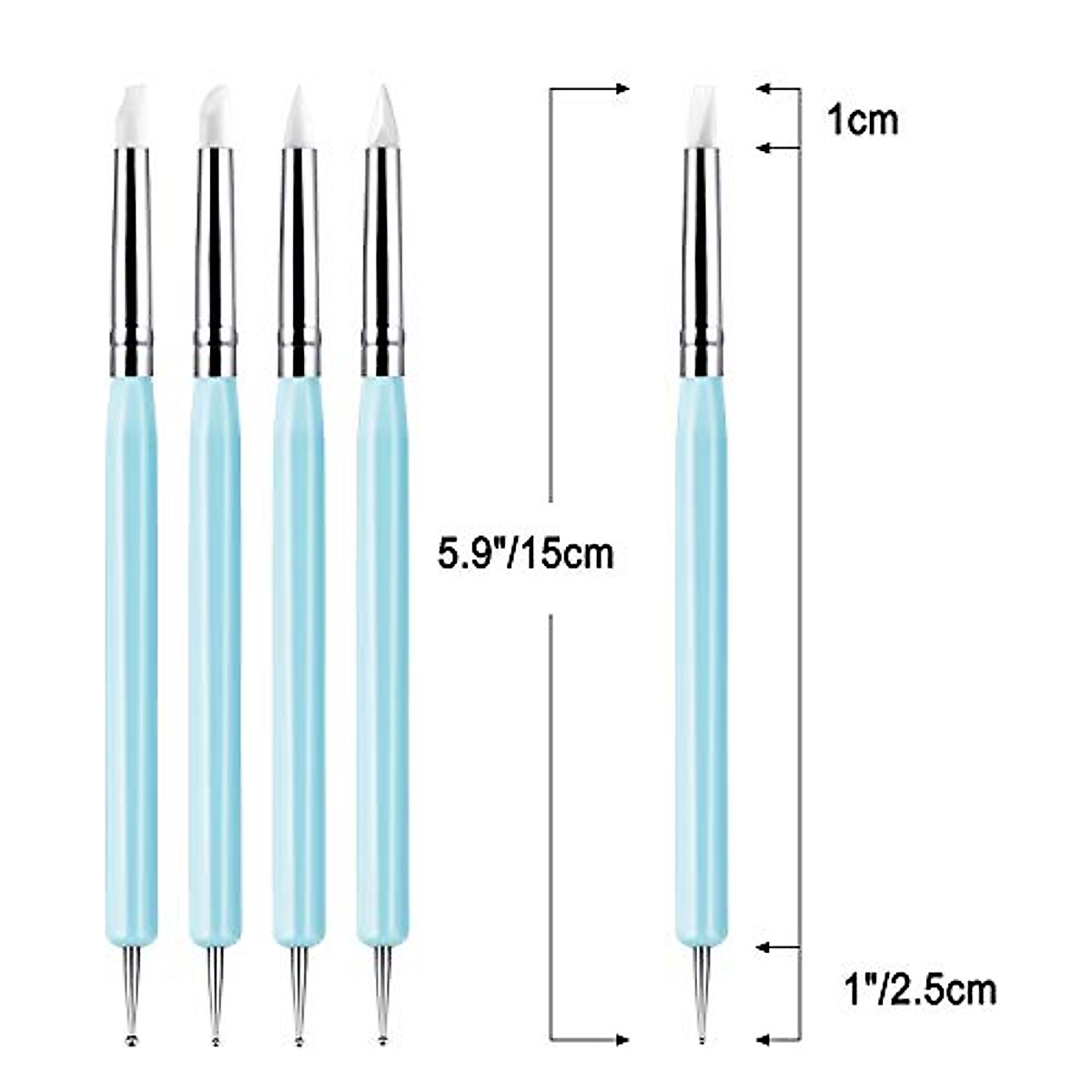 10Pcs Silicone Clay Sculpting Tool, Modeling Dotting Tool& Pottery Craft use for DIY Handicraft