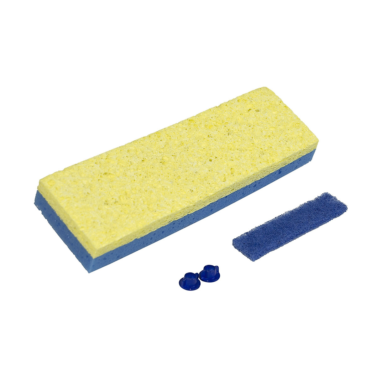 Quickie Sponge Mop Refill, Clean Squeeze, Blue, Dual Technology for Deep Cleaning and Super Asborbency Mopping, Automatic Mop- Blue/Yellow