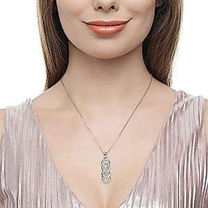 APOTIE Celtic Infinity Necklace for Women - 925 Sterling Silver CZ Infinite Pendant Eternal Jewelry Gifts for Girlfriend Wife (Silver)