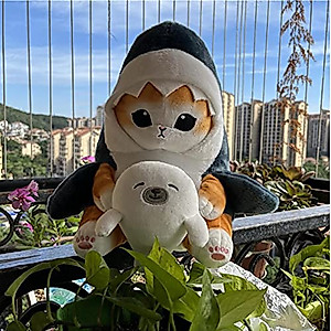 LKMYHY Cute Shark Cat Plush Toy Seal Cat Stuffed Animal Plushies Doll, 7'' Soft Stuffed Shark Kitten Pillow Christmas Birthday Gifts for Kids Boys Girls