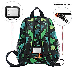 Cute Kid's Toddler Backpack Dinosaur Schoolbag for Boys Girls,Kindergarten Children Bag Preschool Nursery Travel Bag with Chest Clip(Childish Dinosaur)