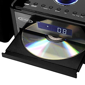 JENSEN JBS-210 JBS-210 3-Piece Stereo 4-Watt-RMS CD Music System with Bluetooth, Digital AM/FM Receiver, 2 Speakers, and Remote