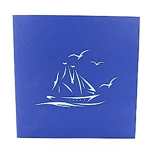 Clipper Ship 3D Pop Up Greeting Card - Sailboat, Ocean, Happy Birthday, Just Because, Special Days, Retirement, Graduation, Friendship,Anniversary Card, Unique Gifts For Men, Women | Pop Card Express (Clipper Ship Pop Up Card)