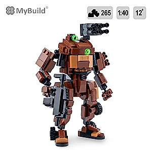 MyBuild Mecha Frame Armed Forces Stryker 5021 - Brown Armor Robot Blocks Toy Building Bricks Collection for Children to Adult Mech Fans