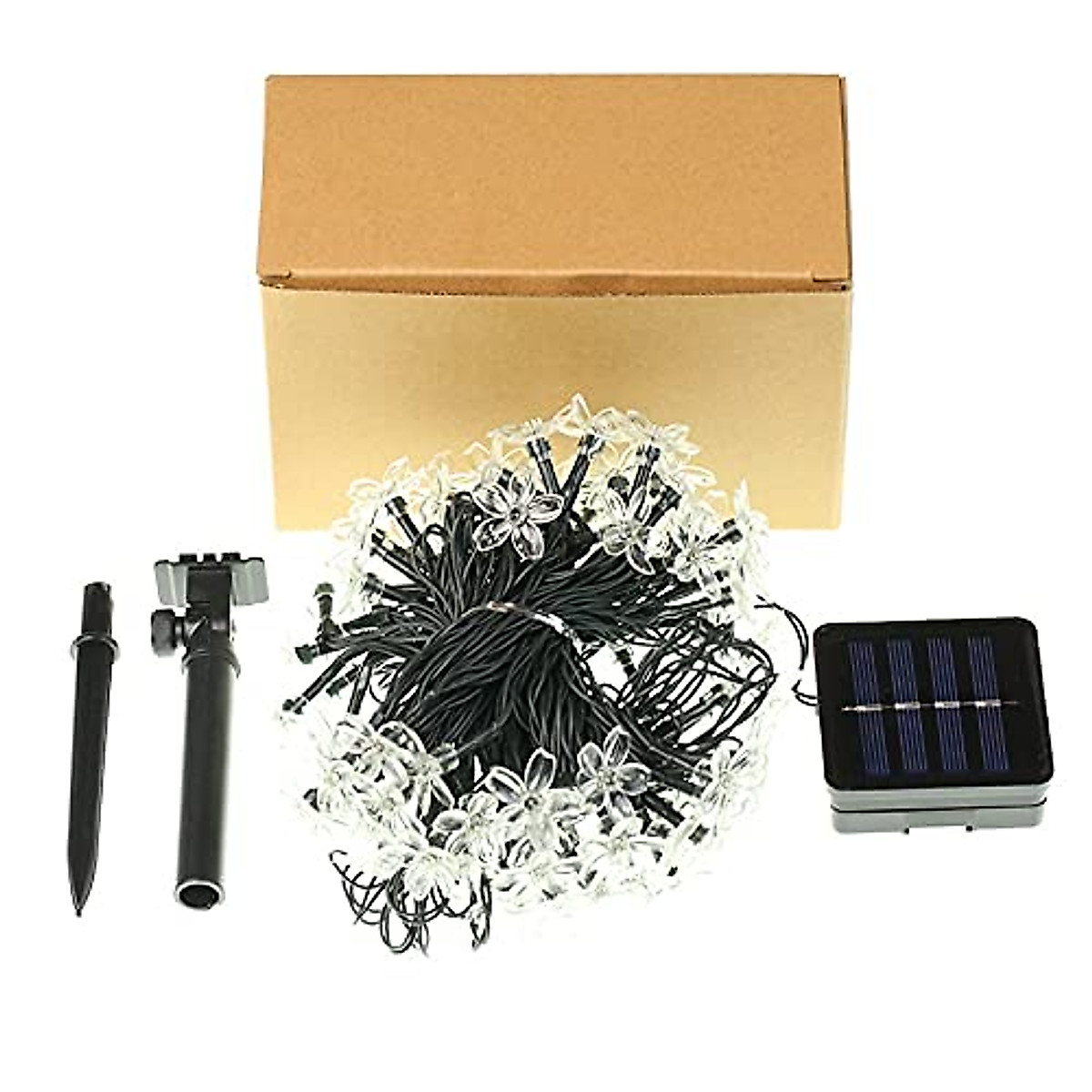 Solar Light String, Outdoor Waterproof Light String Garden Christmas Decoration Lights39feet 100 LED Solar Cherry Peach Flower String Light, Suitable for Home, Garden, Terrace, Wedding and Party(Warm