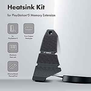 ineo PS5 Heatsink, M.2 NVME SSD Heatsink for PS5 Internal PCIe M.2 NVMe Gaming SSD, Magnesium Aluminum Alloy Designed with Pure Copper Strip [M24]