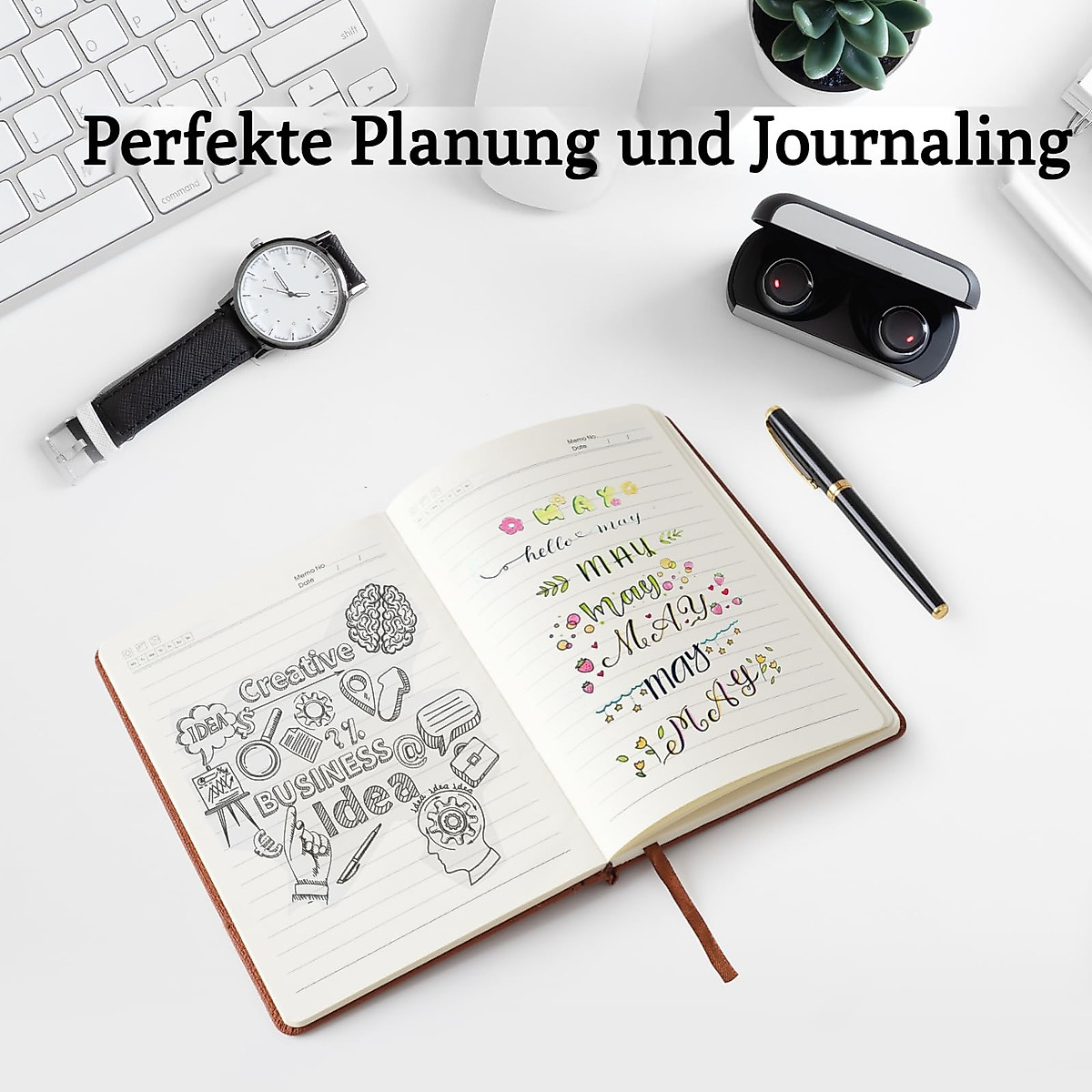 EUPLONG Lined Journal Notebook,200 Pages A5 Hardcover Leather Journals with Cell Phone Strap for Writing,Travel,Business,Work&School,Notebooks for Note Taking,Diary Notepad 5.7×8.3…