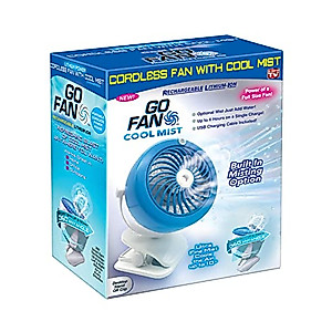 Spark Innovators Go Fan Cool Mist - Lithium Ion Fan w/ Built in Mister! - As Seen on TV