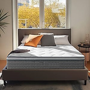 Natsukage 10 Inch Twin Mattress Hybrid Mattress Cooling Gel Infused Memory Foam and Pocket Innerspring Mattress Bed in a Box CertiPUR-US Certified